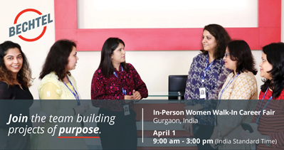 In-Person Women Walk-In Career Fair: Gurgaon, India - Bechtel